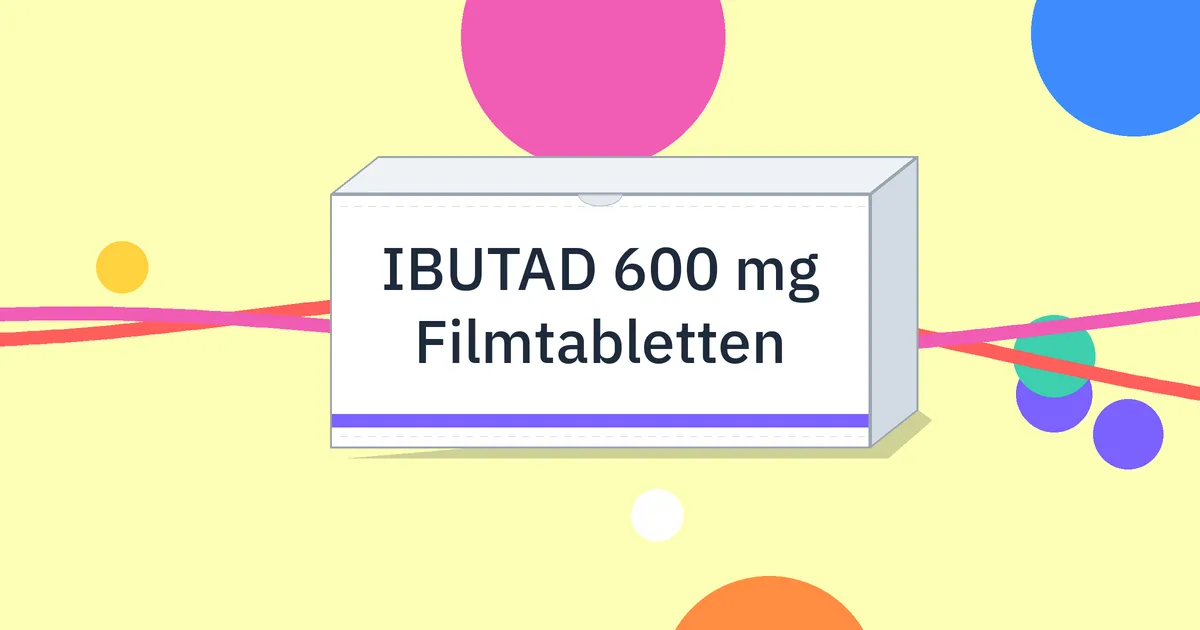Symbolbild: Packung mit der Aufschrift IBUTAD 600 mg Filmtabletten (PZN 03550356) – Verfügbarkeit und Bezug in Apotheken in Frankfurt am Main