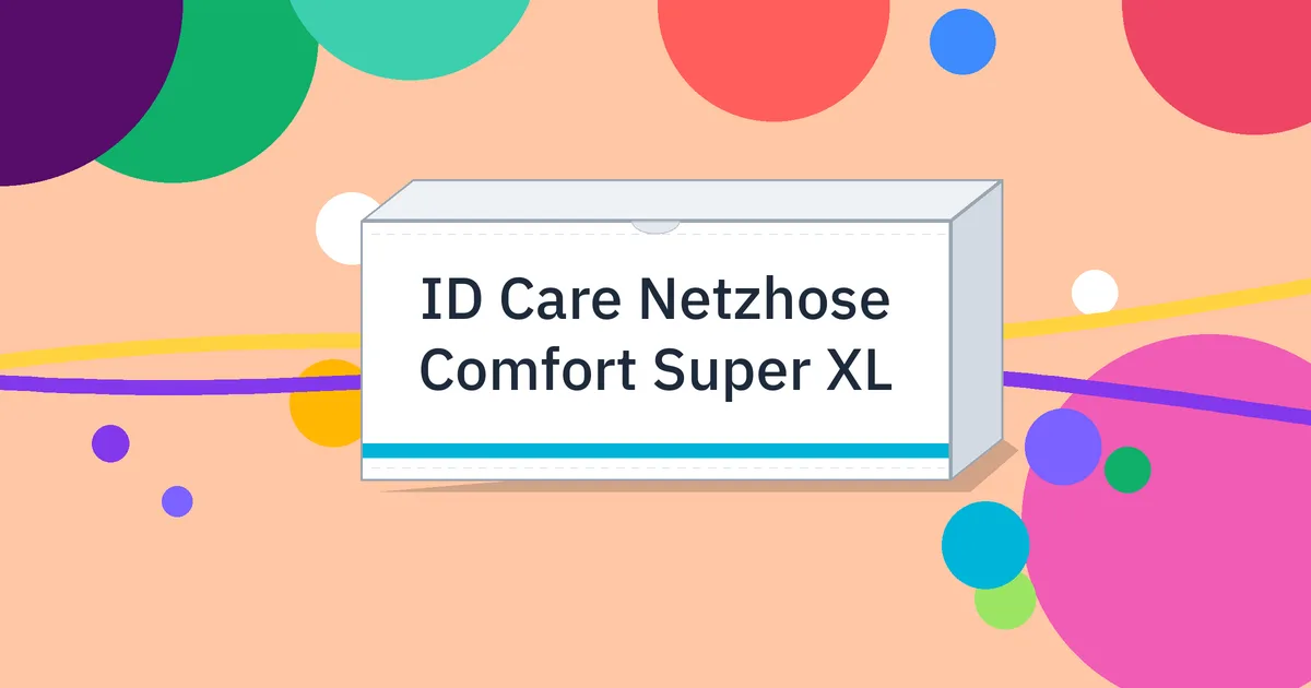 Symbolbild: Packung mit der Aufschrift ID Care Netzhose Comfort Super XL (PZN 18874231) – Verfügbarkeit und Bezug in Apotheken in Frankfurt am Main