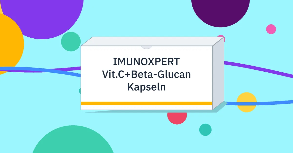 Symbolbild: Packung mit der Aufschrift IMUNOXPERT Vit.C+Beta-Glucan Kapseln (PZN 20368452) – Verfügbarkeit und Bezug in Apotheken in Frankfurt am Main