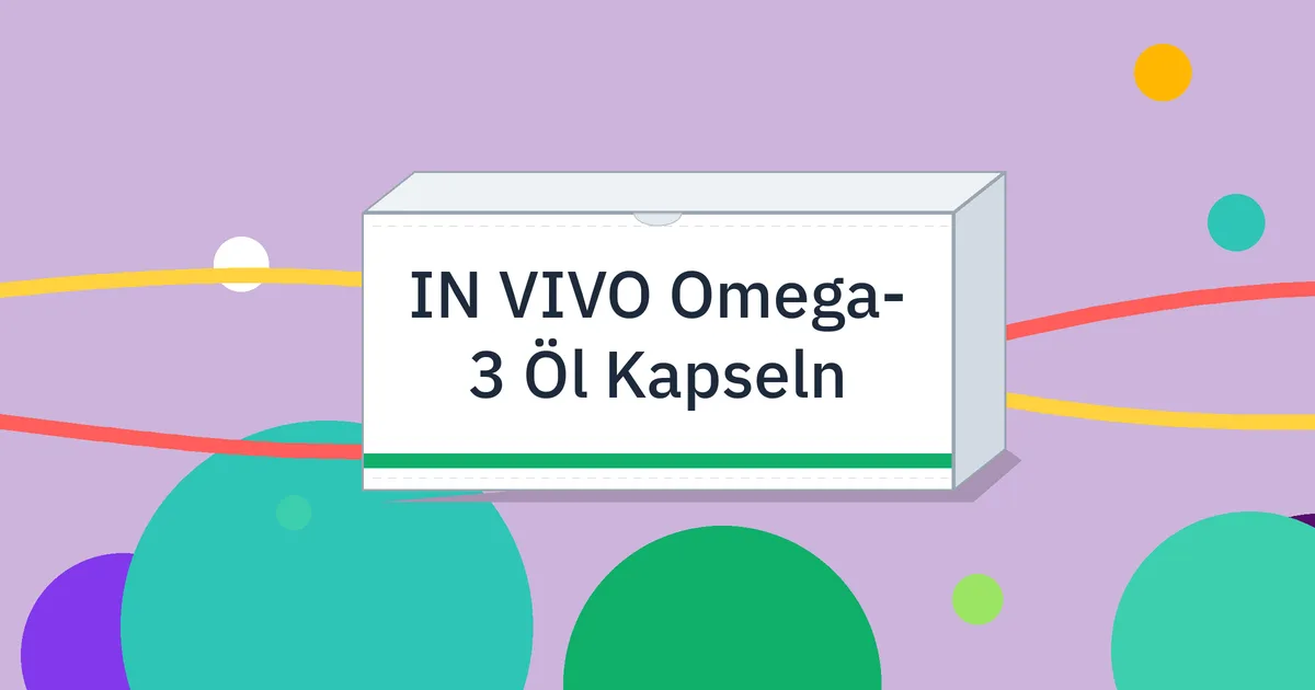 Symbolbild: Packung mit der Aufschrift IN VIVO Omega-3 Öl Kapseln (PZN 18203991) – Verfügbarkeit und Bezug in Apotheken in Frankfurt am Main