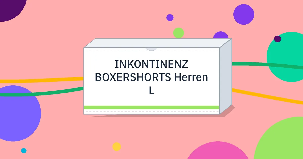 Symbolbild: Packung mit der Aufschrift INKONTINENZ BOXERSHORTS Herren L (PZN 09282891) – Verfügbarkeit und Bezug in Apotheken in Frankfurt am Main