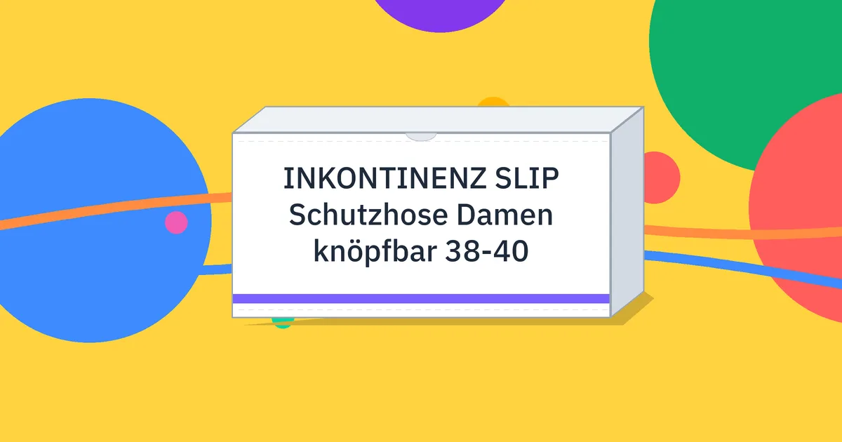 Symbolbild: Packung mit der Aufschrift INKONTINENZ SLIP Schutzhose Damen knöpfbar 38-40 (PZN 10915723) – Verfügbarkeit und Bezug in Apotheken in Frankfurt am Main
