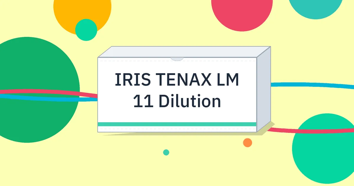 Symbolbild: Packung mit der Aufschrift IRIS TENAX LM 11 Dilution (PZN 12914337) – Verfügbarkeit und Bezug in Apotheken in Frankfurt am Main