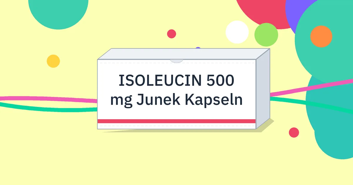 Symbolbild: Packung mit der Aufschrift ISOLEUCIN 500 mg Junek Kapseln (PZN 00133712) – Verfügbarkeit und Bezug in Apotheken in Frankfurt am Main