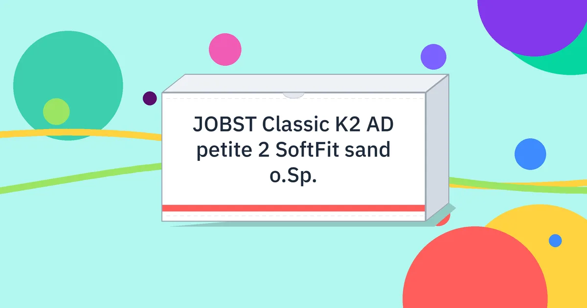 Symbolbild: Packung mit der Aufschrift JOBST Classic K2 AD petite 2 SoftFit sand o.Sp. (PZN 14222572) – Verfügbarkeit und Bezug in Apotheken in Frankfurt am Main