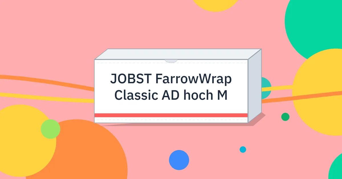 Symbolbild: Packung mit der Aufschrift JOBST FarrowWrap Classic AD hoch M (PZN 13869633) – Verfügbarkeit und Bezug in Apotheken in Frankfurt am Main