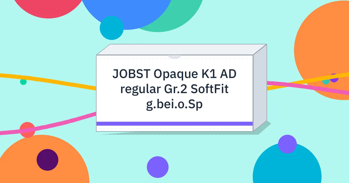 Symbolbild: Packung mit der Aufschrift JOBST Opaque K1 AD regular Gr.2 SoftFit g.bei.o.Sp (PZN 16262765) – Verfügbarkeit und Bezug in Apotheken in Frankfurt am Main