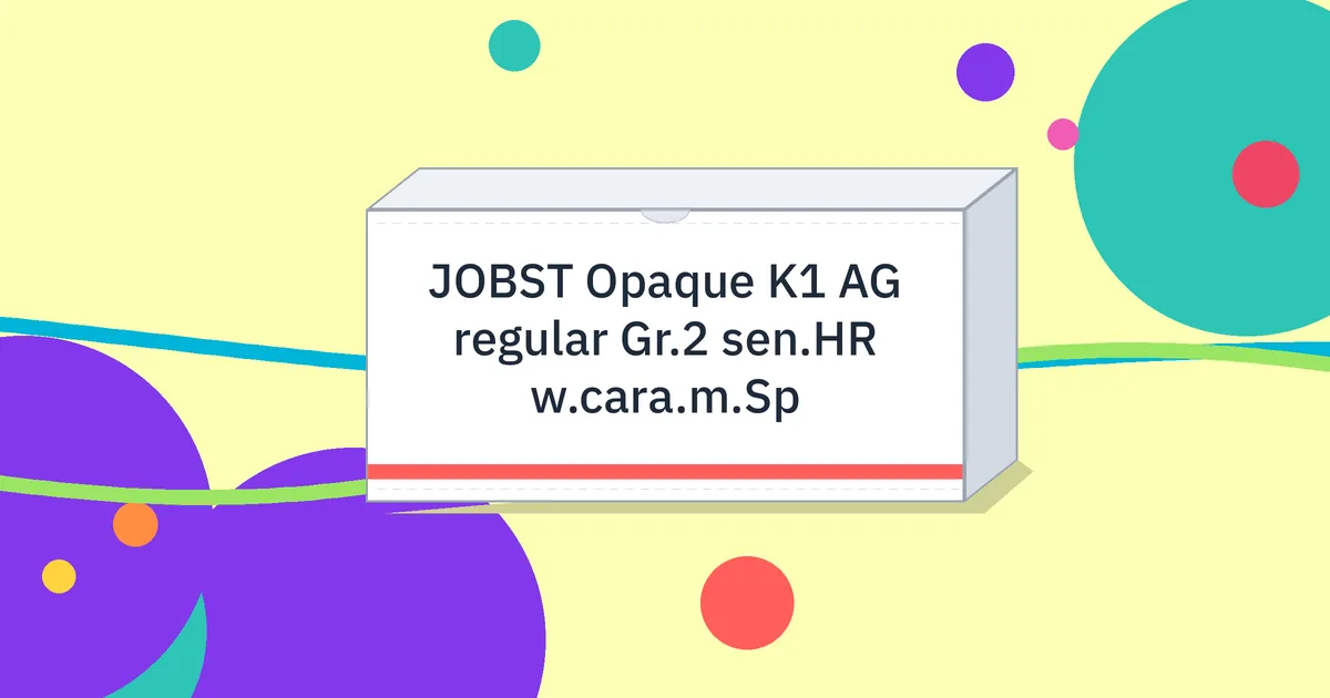 Symbolbild: Packung mit der Aufschrift JOBST Opaque K1 AG regular Gr.2 sen.HR w.cara.m.Sp (PZN 13092937) – Verfügbarkeit und Bezug in Apotheken in Frankfurt am Main