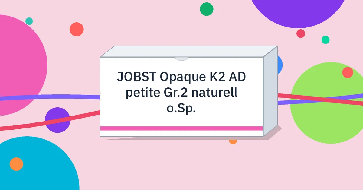 Symbolbild: Packung mit der Aufschrift JOBST Opaque K2 AD petite Gr.2 naturell o.Sp. (PZN 10722852) – Verfügbarkeit und Bezug in Apotheken in Frankfurt am Main