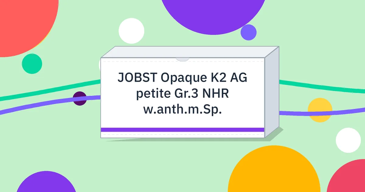 Symbolbild: Packung mit der Aufschrift JOBST Opaque K2 AG petite Gr.3 NHR w.anth.m.Sp. (PZN 16283193) – Verfügbarkeit und Bezug in Apotheken in Frankfurt am Main
