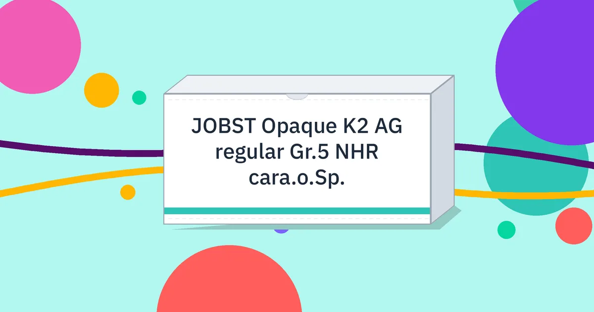 Symbolbild: Packung mit der Aufschrift JOBST Opaque K2 AG regular Gr.5 NHR cara.o.Sp. (PZN 11252621) – Verfügbarkeit und Bezug in Apotheken in Frankfurt am Main