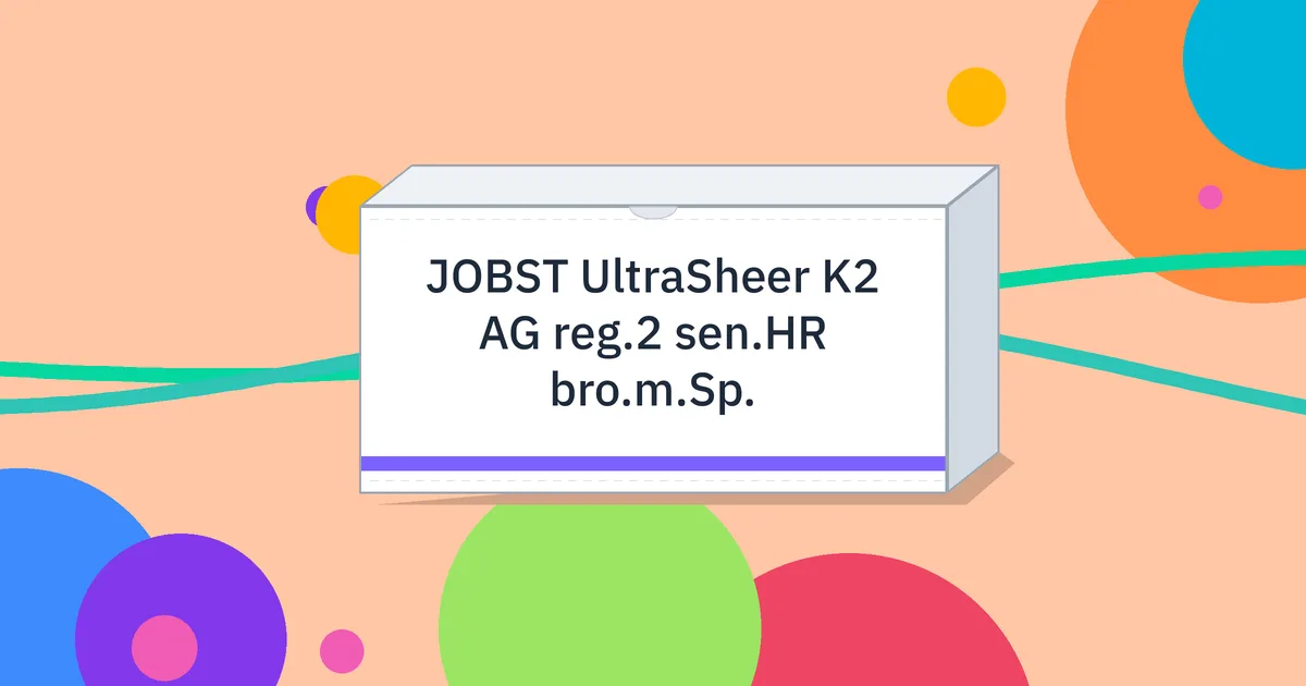 Symbolbild: Packung mit der Aufschrift JOBST UltraSheer K2 AG reg.2 sen.HR bro.m.Sp. (PZN 13144723) – Verfügbarkeit und Bezug in Apotheken in Frankfurt am Main