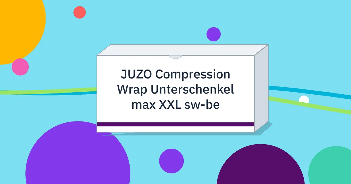 Symbolbild: Packung mit der Aufschrift JUZO Compression Wrap Unterschenkel max XXL sw-be (PZN 13580418) – Verfügbarkeit und Bezug in Apotheken in Frankfurt am Main