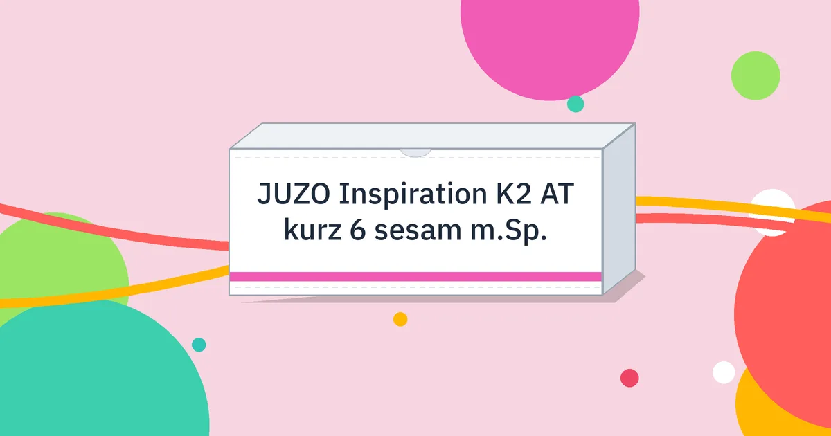 Symbolbild: Packung mit der Aufschrift JUZO Inspiration K2 AT kurz 6 sesam m.Sp. (PZN 14931831) – Verfügbarkeit und Bezug in Apotheken in Frankfurt am Main