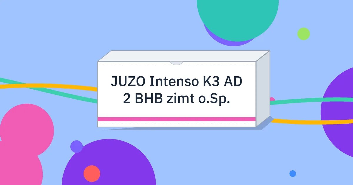 Symbolbild: Packung mit der Aufschrift JUZO Intenso K3 AD 2 BHB zimt o.Sp. (PZN 18644910) – Verfügbarkeit und Bezug in Apotheken in Frankfurt am Main