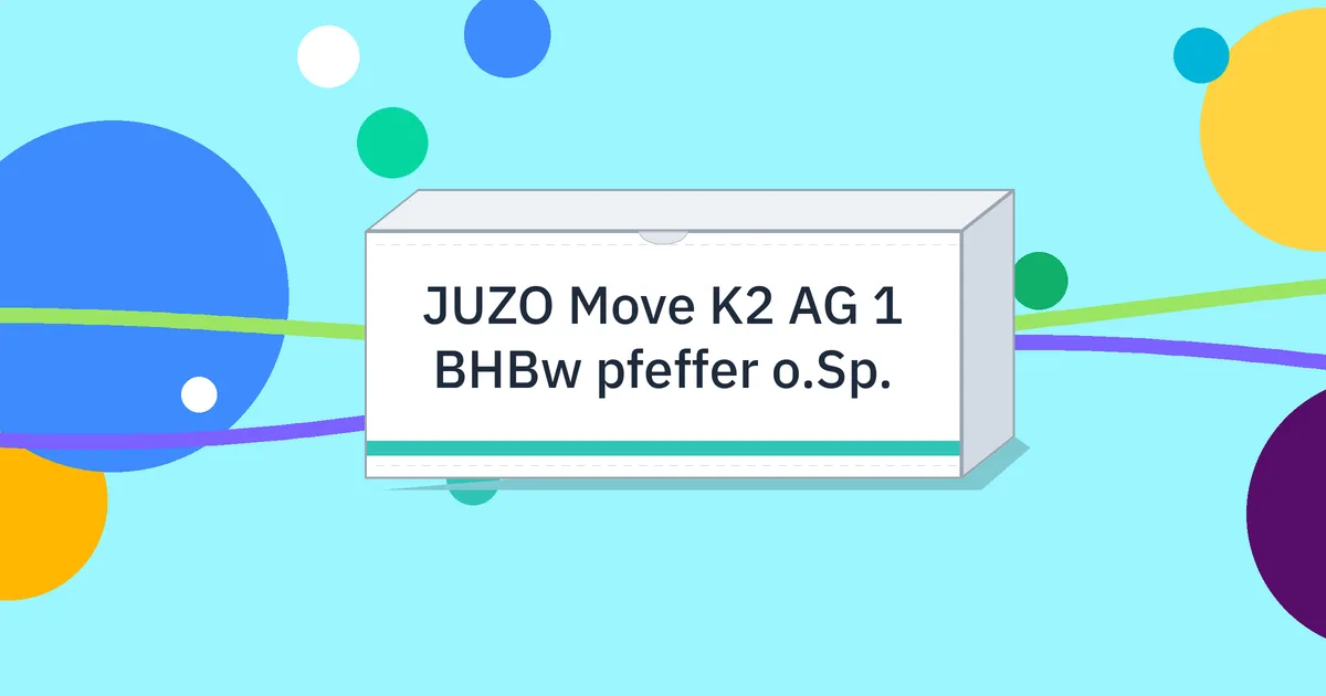 Symbolbild: Packung mit der Aufschrift JUZO Move K2 AG 1 BHBw pfeffer o.Sp. (PZN 16646023) – Verfügbarkeit und Bezug in Apotheken in Frankfurt am Main