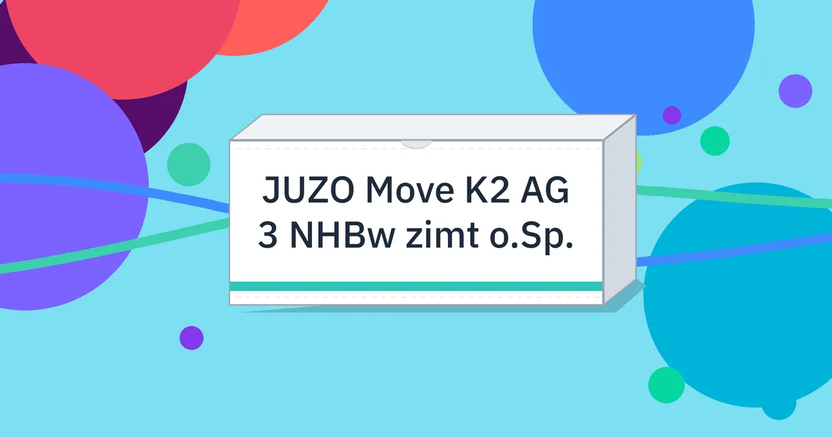 Symbolbild: Packung mit der Aufschrift JUZO Move K2 AG 3 NHBw zimt o.Sp. (PZN 18525068) – Verfügbarkeit und Bezug in Apotheken in Frankfurt am Main