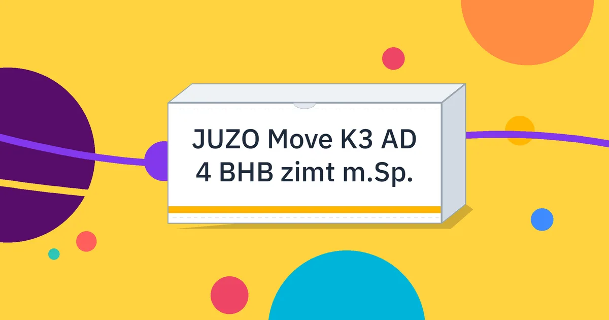 Symbolbild: Packung mit der Aufschrift JUZO Move K3 AD 4 BHB zimt m.Sp. (PZN 18567055) – Verfügbarkeit und Bezug in Apotheken in Frankfurt am Main