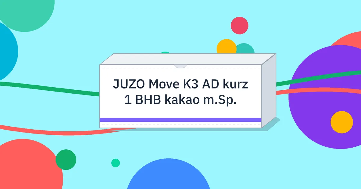 Symbolbild: Packung mit der Aufschrift JUZO Move K3 AD kurz 1 BHB kakao m.Sp. (PZN 18572381) – Verfügbarkeit und Bezug in Apotheken in Frankfurt am Main