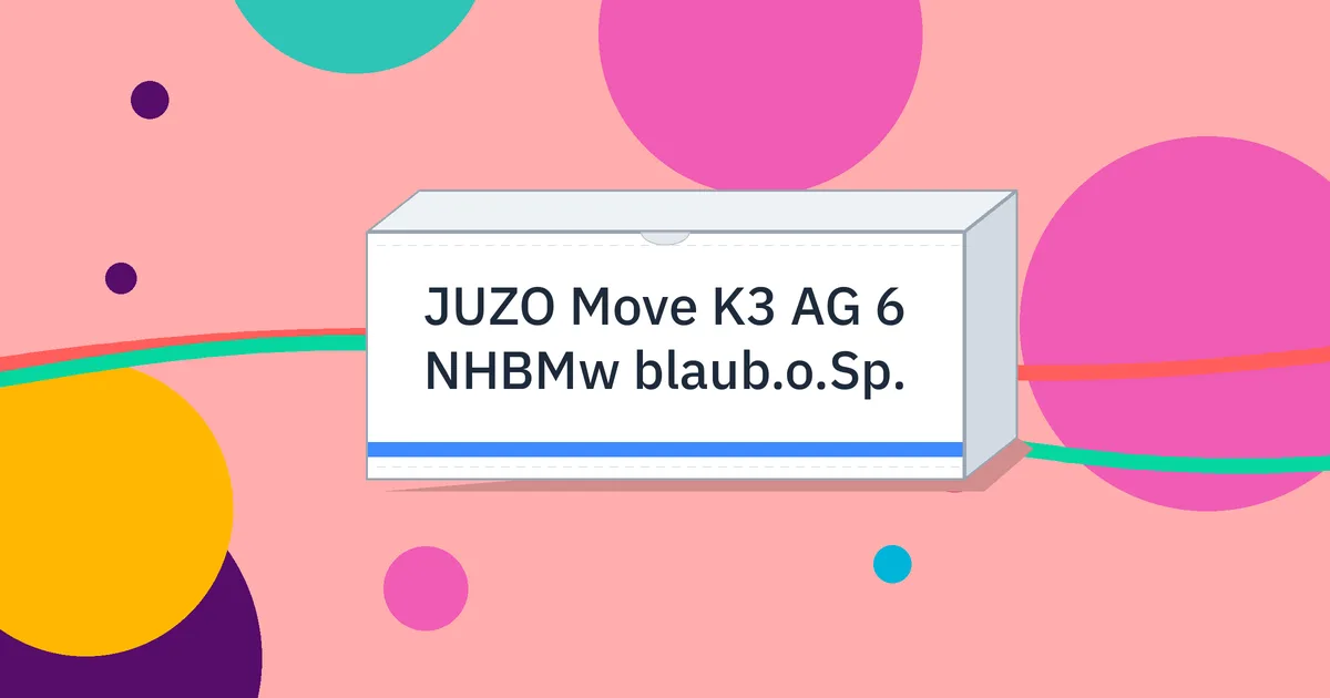 Symbolbild: Packung mit der Aufschrift JUZO Move K3 AG 6 NHBMw blaub.o.Sp. (PZN 18588790) – Verfügbarkeit und Bezug in Apotheken in Frankfurt am Main
