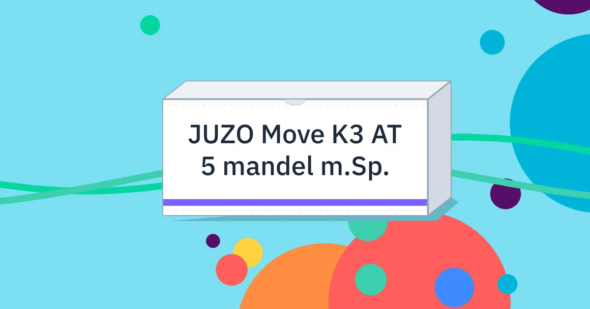 Symbolbild: Packung mit der Aufschrift JUZO Move K3 AT 5 mandel m.Sp. (PZN 20677093) – Verfügbarkeit und Bezug in Apotheken in Frankfurt am Main