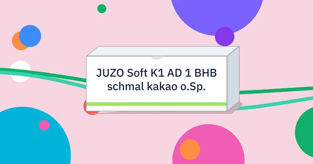Symbolbild: Packung mit der Aufschrift JUZO Soft K1 AD 1 BHB schmal kakao o.Sp. (PZN 15463355) – Verfügbarkeit und Bezug in Apotheken in Frankfurt am Main