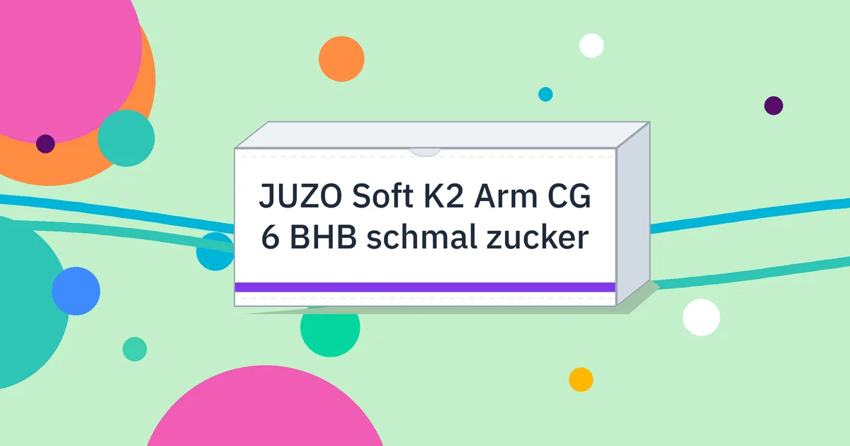 Symbolbild: Packung mit der Aufschrift JUZO Soft K2 Arm CG 6 BHB schmal zucker (PZN 15511226) – Verfügbarkeit und Bezug in Apotheken in Frankfurt am Main
