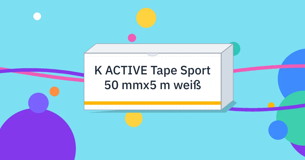 Symbolbild: Packung mit der Aufschrift K ACTIVE Tape Sport 50 mmx5 m weiß (PZN 11217464) – Verfügbarkeit und Bezug in Apotheken in Frankfurt am Main