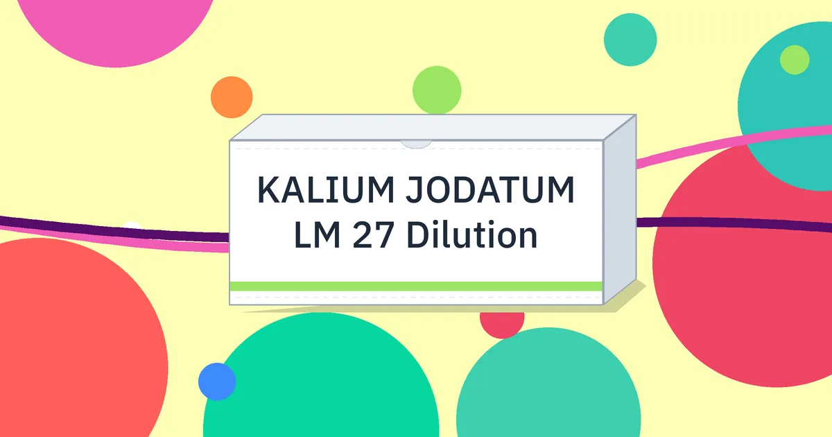 Symbolbild: Packung mit der Aufschrift KALIUM JODATUM LM 27 Dilution (PZN 12922584) – Verfügbarkeit und Bezug in Apotheken in Frankfurt am Main