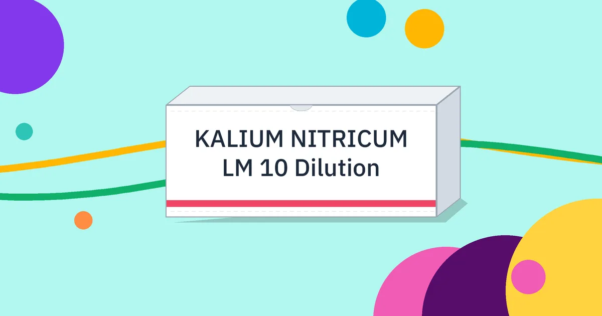 Symbolbild: Packung mit der Aufschrift KALIUM NITRICUM LM 10 Dilution (PZN 12923193) – Verfügbarkeit und Bezug in Apotheken in Frankfurt am Main