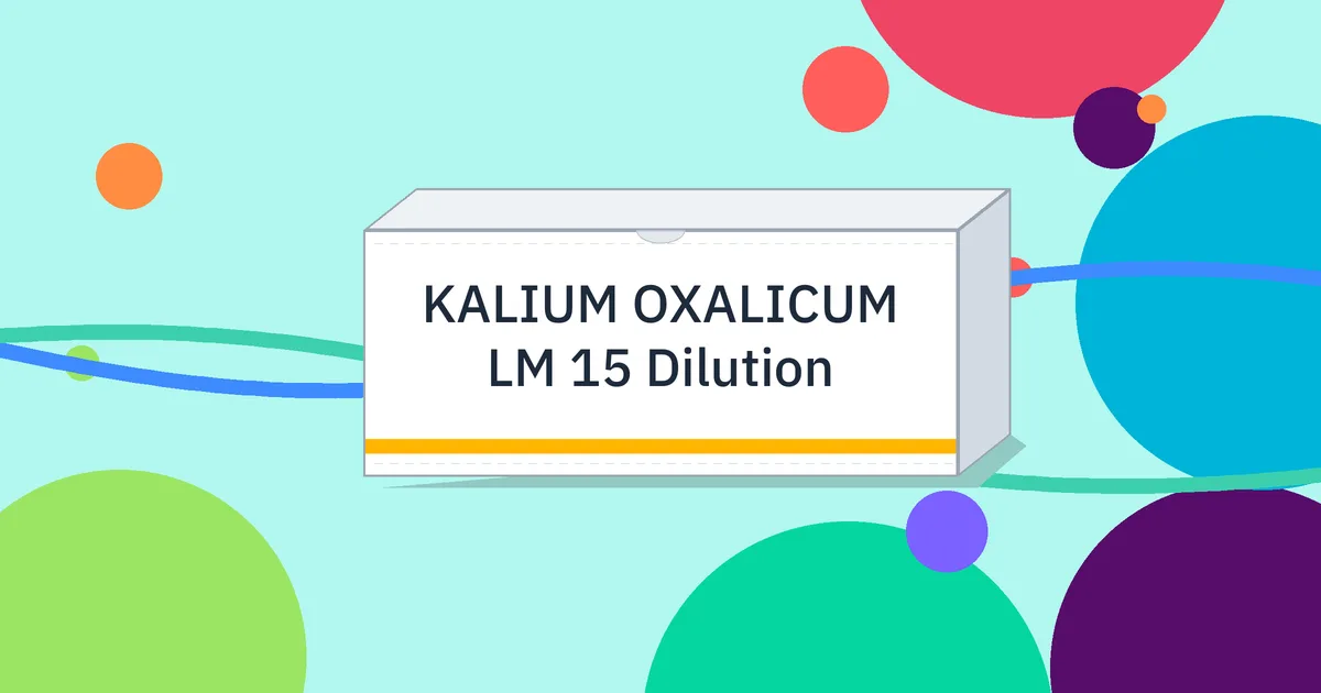 Symbolbild: Packung mit der Aufschrift KALIUM OXALICUM LM 15 Dilution (PZN 12923684) – Verfügbarkeit und Bezug in Apotheken in Frankfurt am Main