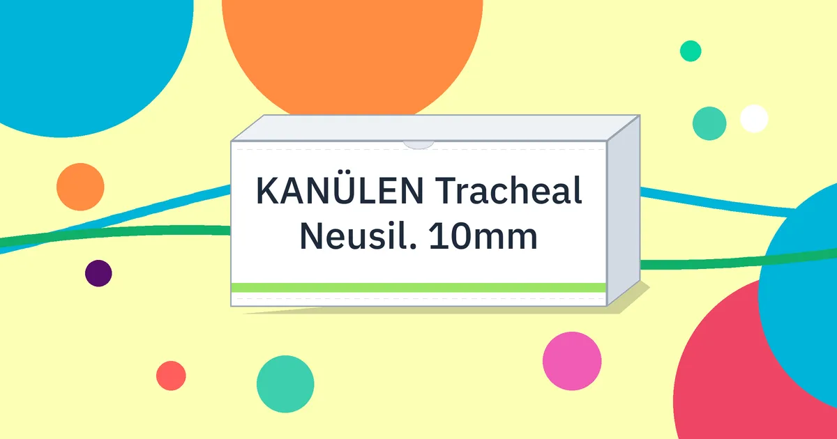 Symbolbild: Packung mit der Aufschrift KANÜLEN Tracheal Neusil. 10mm (PZN 01965662) – Verfügbarkeit und Bezug in Apotheken in Frankfurt am Main