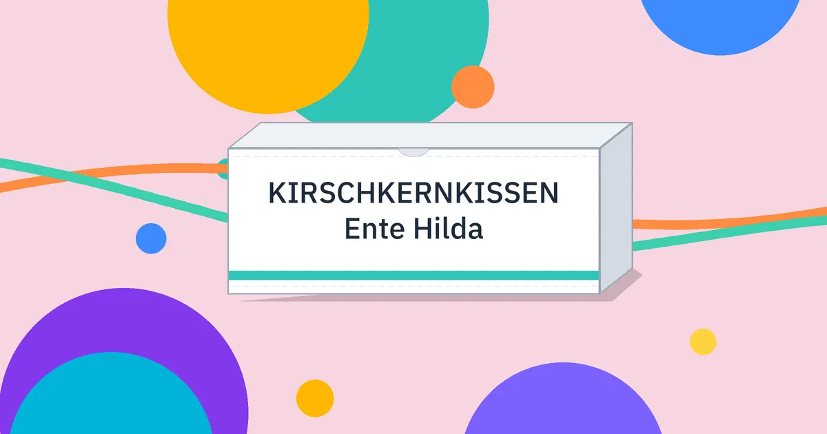 Symbolbild: Packung mit der Aufschrift KIRSCHKERNKISSEN Ente Hilda (PZN 18128812) – Verfügbarkeit und Bezug in Apotheken in Frankfurt am Main