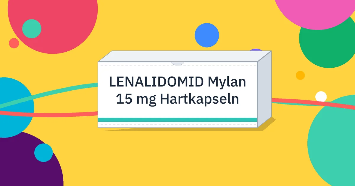 Symbolbild: Packung mit der Aufschrift LENALIDOMID Mylan 15 mg Hartkapseln (PZN 17252533) – Verfügbarkeit und Bezug in Apotheken in Frankfurt am Main