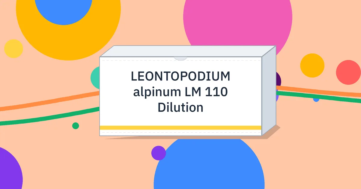 Symbolbild: Packung mit der Aufschrift LEONTOPODIUM alpinum LM 110 Dilution (PZN 13525721) – Verfügbarkeit und Bezug in Apotheken in Frankfurt am Main