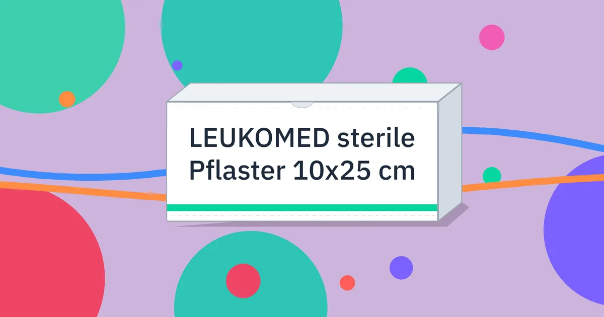 Symbolbild: Packung mit der Aufschrift LEUKOMED sterile Pflaster 10x25 cm (PZN 01179001) – Verfügbarkeit und Bezug in Apotheken in Frankfurt am Main