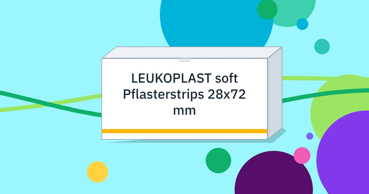 Symbolbild: Packung mit der Aufschrift LEUKOPLAST soft Pflasterstrips 28x72 mm (PZN 14062022) – Verfügbarkeit und Bezug in Apotheken in Frankfurt am Main