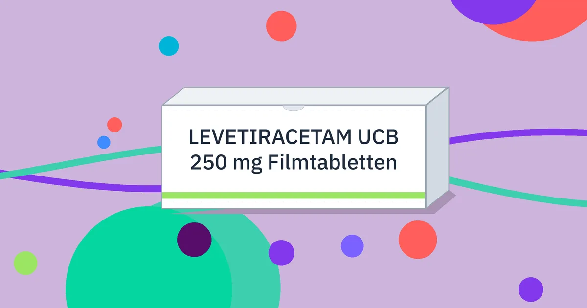 Symbolbild: Packung mit der Aufschrift LEVETIRACETAM UCB 250 mg Filmtabletten (PZN 07611043) – Verfügbarkeit und Bezug in Apotheken in Frankfurt am Main