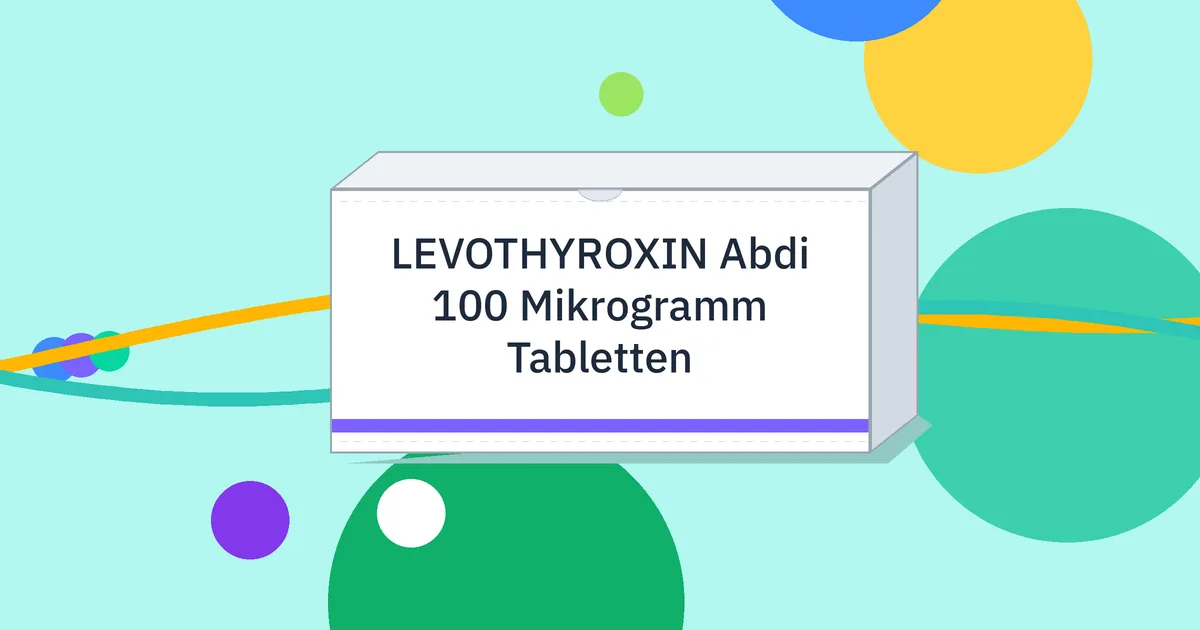 Symbolbild: Packung mit der Aufschrift LEVOTHYROXIN Abdi 100 Mikrogramm Tabletten (PZN 17888538) – Verfügbarkeit und Bezug in Apotheken in Frankfurt am Main
