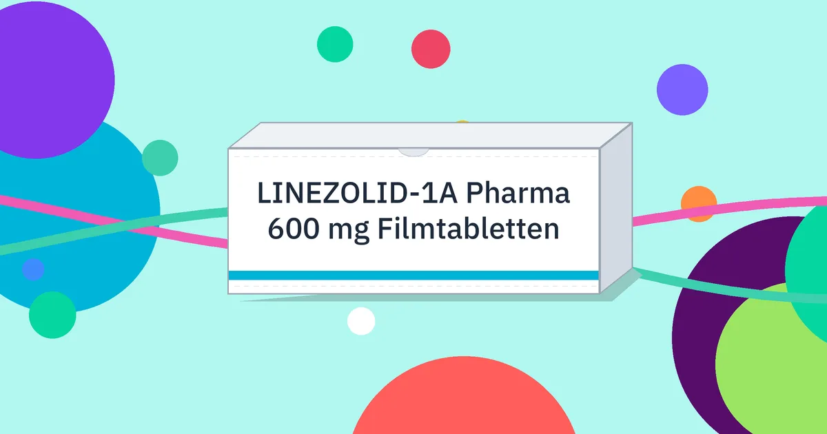 Symbolbild: Packung mit der Aufschrift LINEZOLID-1A Pharma 600 mg Filmtabletten (PZN 20156193) – Verfügbarkeit und Bezug in Apotheken in Frankfurt am Main