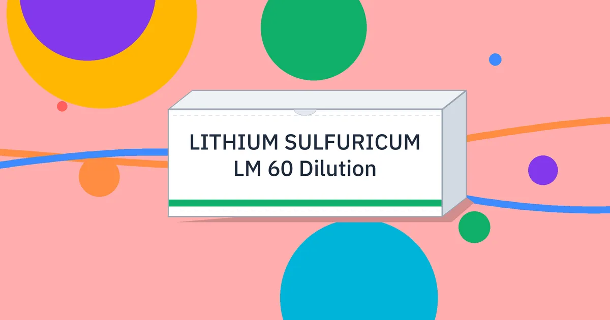 Symbolbild: Packung mit der Aufschrift LITHIUM SULFURICUM LM 60 Dilution (PZN 12933180) – Verfügbarkeit und Bezug in Apotheken in Frankfurt am Main