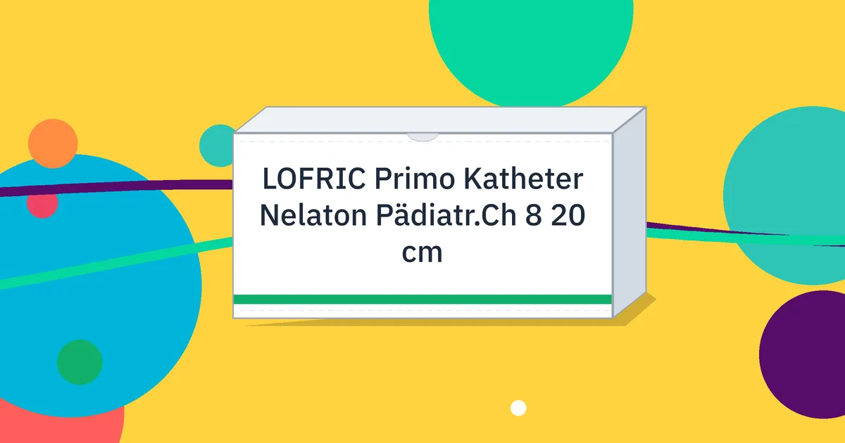 Symbolbild: Packung mit der Aufschrift LOFRIC Primo Katheter Nelaton Pädiatr.Ch 8 20 cm (PZN 16672463) – Verfügbarkeit und Bezug in Apotheken in Frankfurt am Main