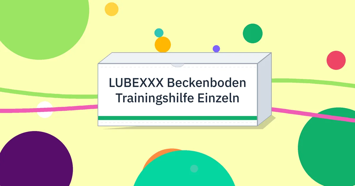 Symbolbild: Packung mit der Aufschrift LUBEXXX Beckenboden Trainingshilfe Einzeln (PZN 19223688) – Verfügbarkeit und Bezug in Apotheken in Frankfurt am Main