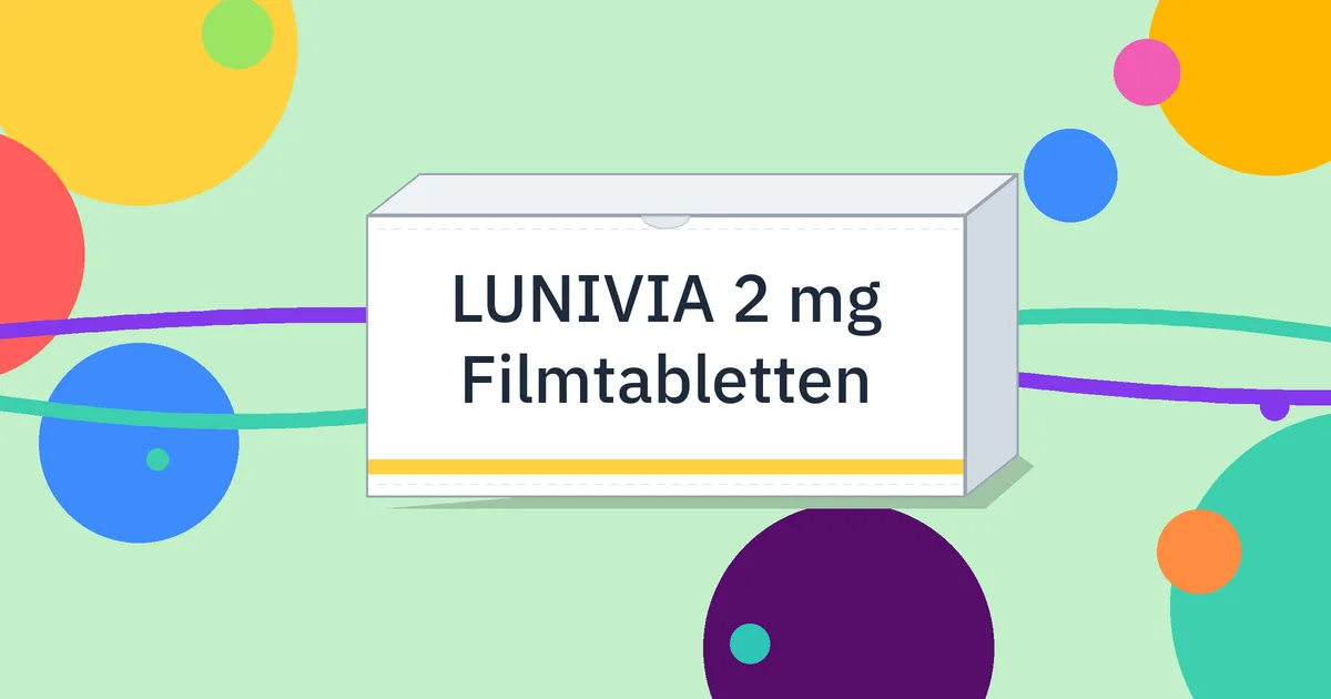 Symbolbild: Packung mit der Aufschrift LUNIVIA 2 mg Filmtabletten (PZN 16627014) – Verfügbarkeit und Bezug in Apotheken in Frankfurt am Main