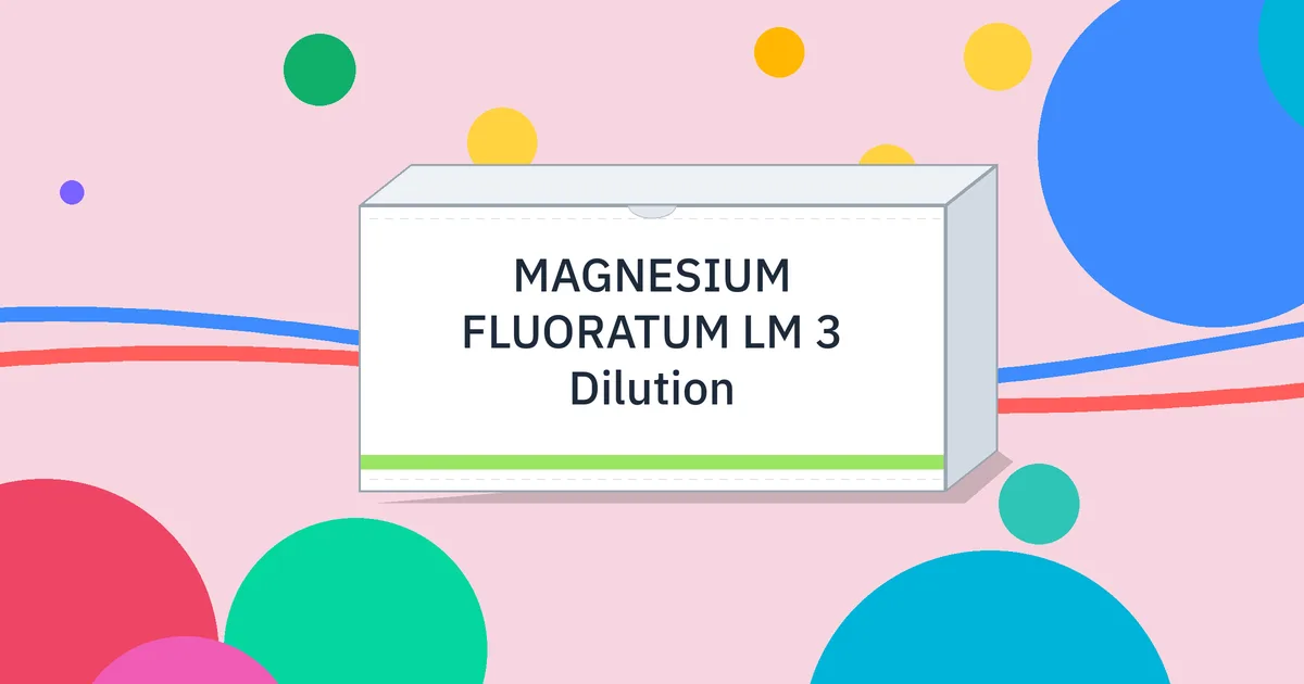 Symbolbild: Packung mit der Aufschrift MAGNESIUM FLUORATUM LM 3 Dilution (PZN 12937344) – Verfügbarkeit und Bezug in Apotheken in Frankfurt am Main