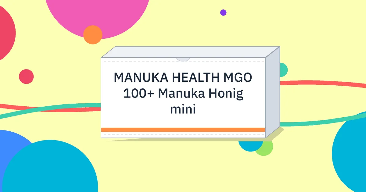 Symbolbild: Packung mit der Aufschrift MANUKA HEALTH MGO 100+ Manuka Honig mini (PZN 15875098) – Verfügbarkeit und Bezug in Apotheken in Frankfurt am Main