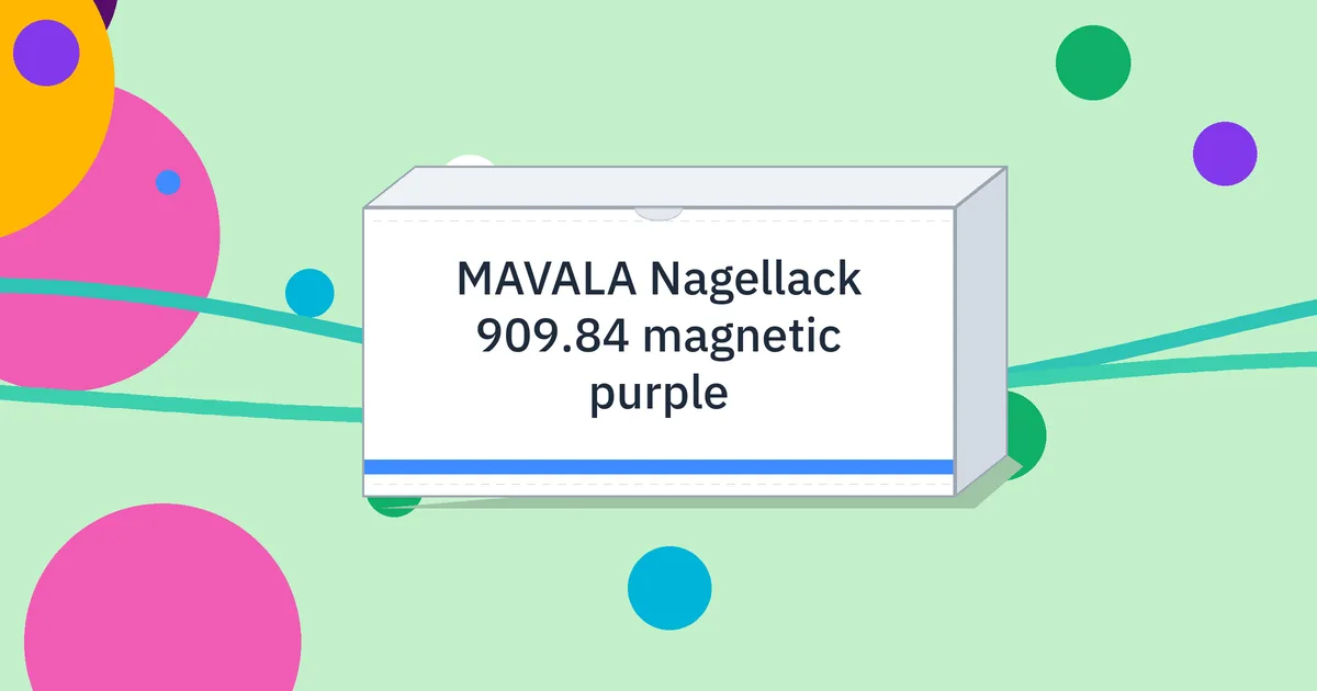 Symbolbild: Packung mit der Aufschrift MAVALA Nagellack 909.84 magnetic purple (PZN 15417711) – Verfügbarkeit und Bezug in Apotheken in Frankfurt am Main