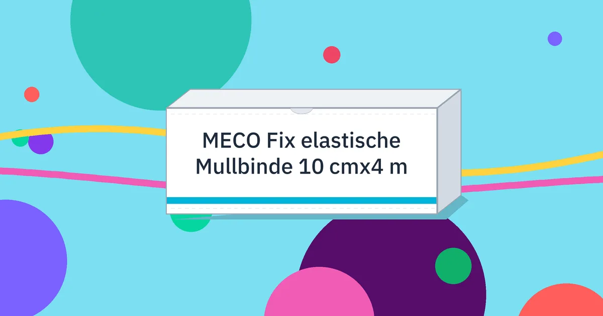 Symbolbild: Packung mit der Aufschrift MECO Fix elastische Mullbinde 10 cmx4 m (PZN 20084878) – Verfügbarkeit und Bezug in Apotheken in Frankfurt am Main