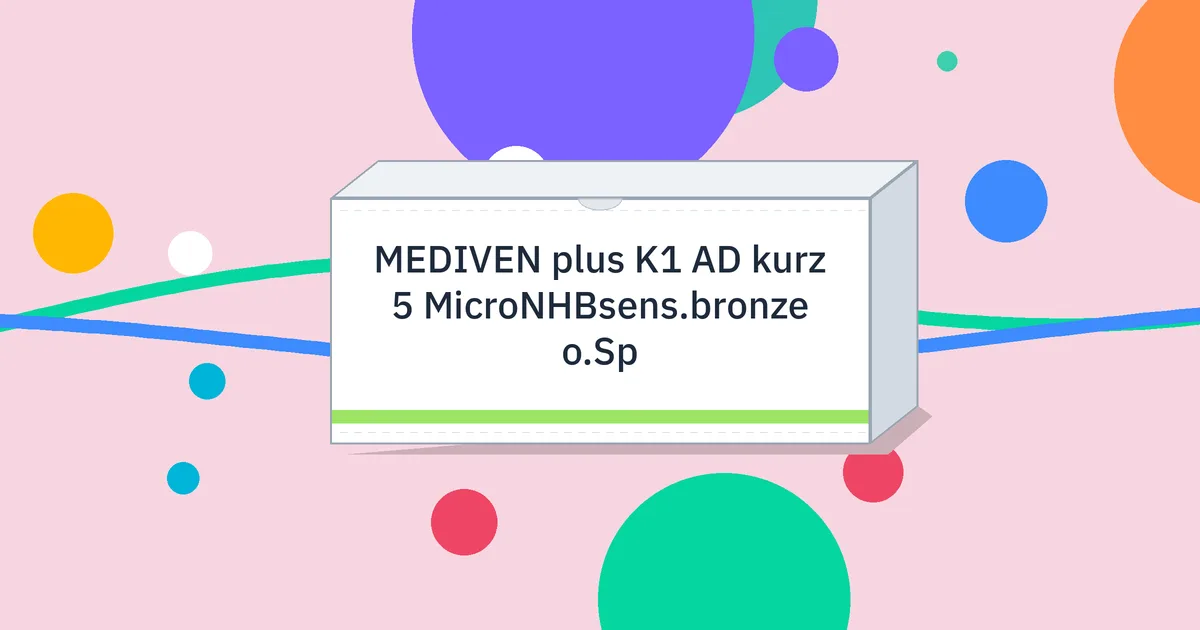 Symbolbild: Packung mit der Aufschrift MEDIVEN plus K1 AD kurz 5 MicroNHBsens.bronze o.Sp (PZN 15907094) – Verfügbarkeit und Bezug in Apotheken in Frankfurt am Main