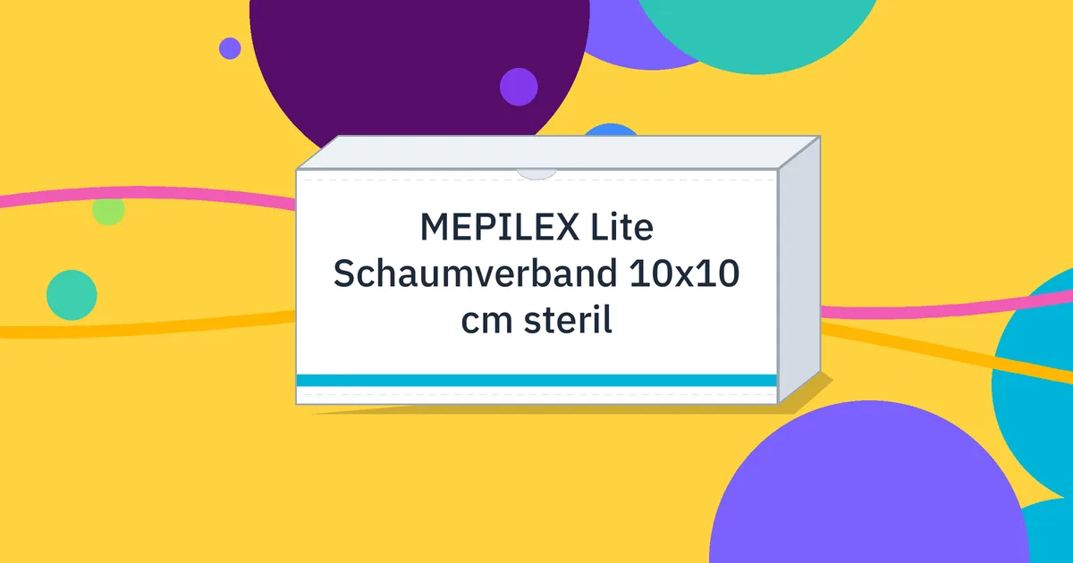 Symbolbild: Packung mit der Aufschrift MEPILEX Lite Schaumverband 10x10 cm steril (PZN 18035039) – Verfügbarkeit und Bezug in Apotheken in Frankfurt am Main
